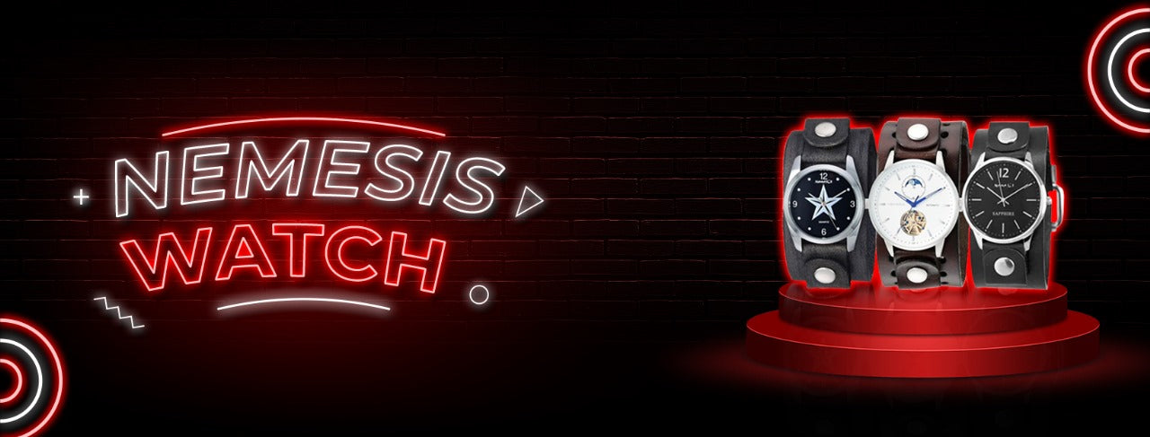 Buy Leather Cuff Band Watches Online | Nemesis Watch